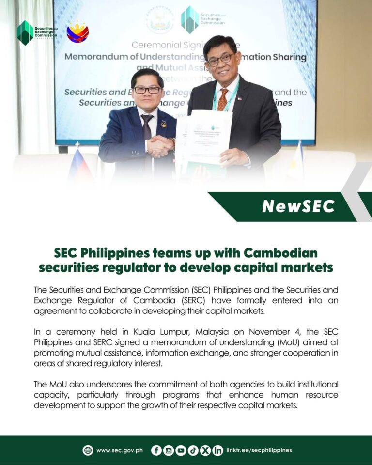 SEC Philippines Teams Up With Cambodian Securities Regulator To Develop ...